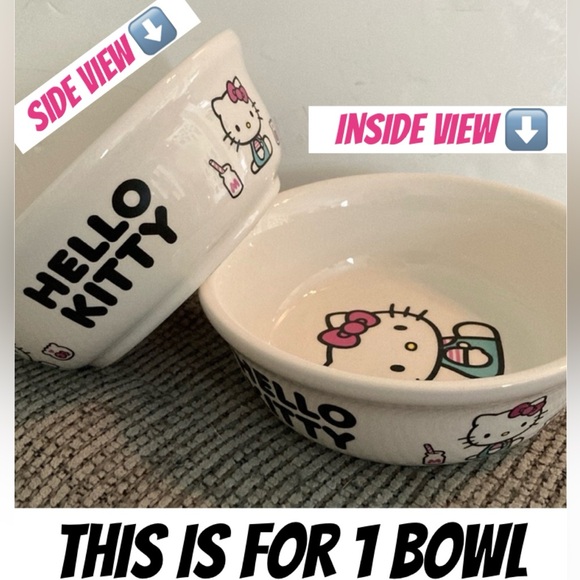 Hello Kitty | Cat | Hello Kitty Cat Bowl New Food Bowl Water Bowl By ...
